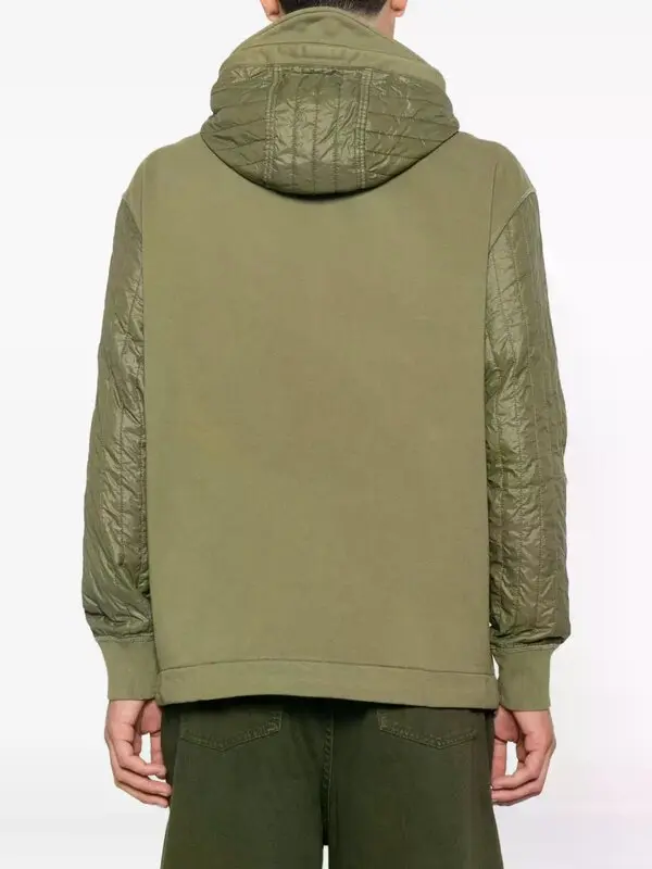 C.P. COMPANY Quilted-sleeve Zip-up Hooded Jacket