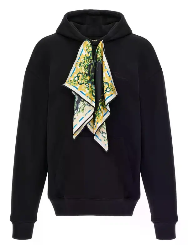 Roberto Cavalli Hoodie With Attached Scarf