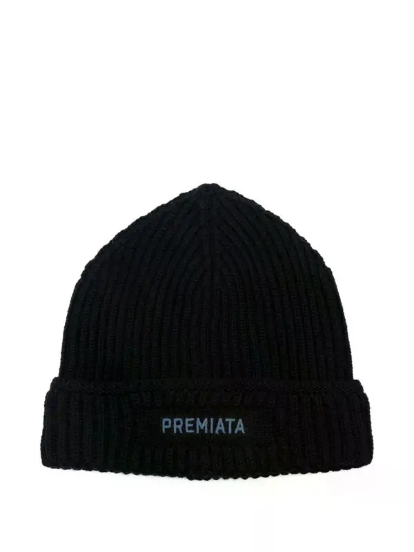Premiata Ribbed Virgin Wool Beanie - Blue