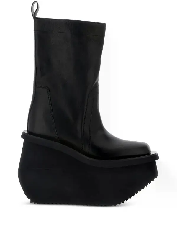 Rick Owens 14mm Platform Boots With Topstitching