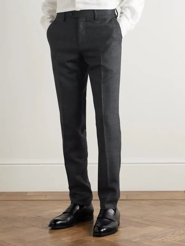 LARDINI Striped Virgin Wool Suit