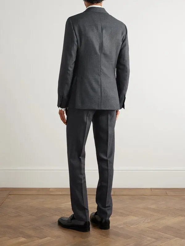 LARDINI Striped Virgin Wool Suit