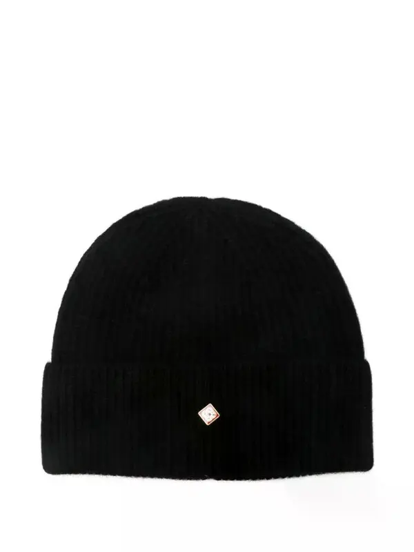 Casablanca Ribbed Logo Beanie - Black