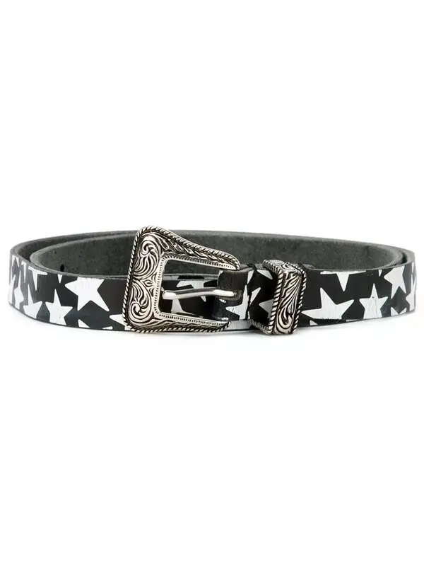 Saint Laurent Star Print Belt - Black