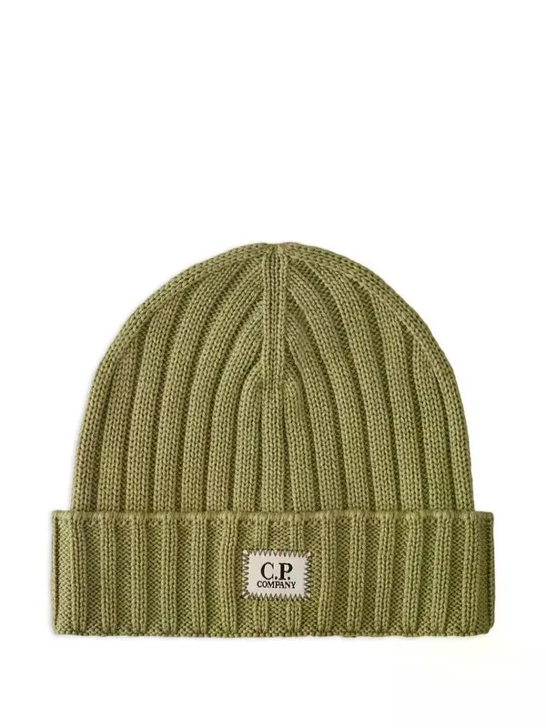 C.P. COMPANY Ribbed Wool Beanie - Green