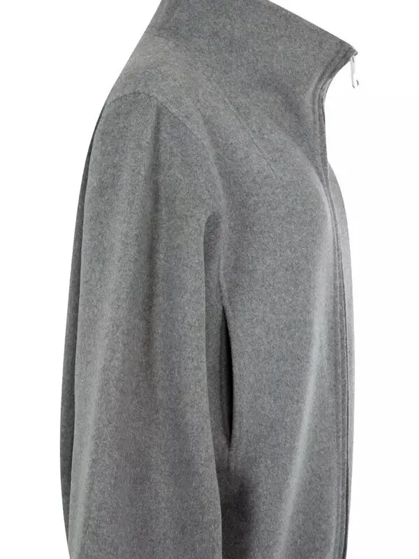 Khaite Garret High-neck Zip-front Jacket - Grey