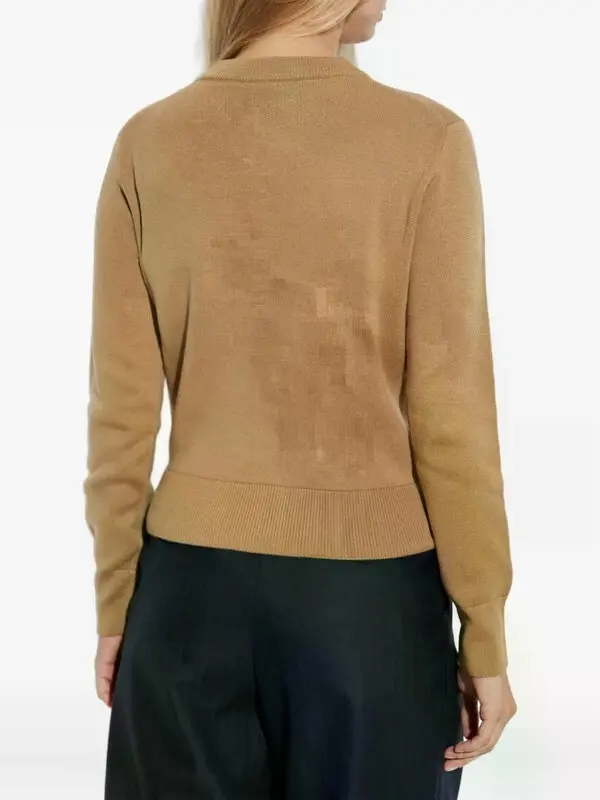 AMI Paris Heart-logo Buttoned Wool Cardigan