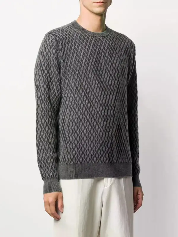 BALLANTYNE Diamond Lattice Knit Jumper