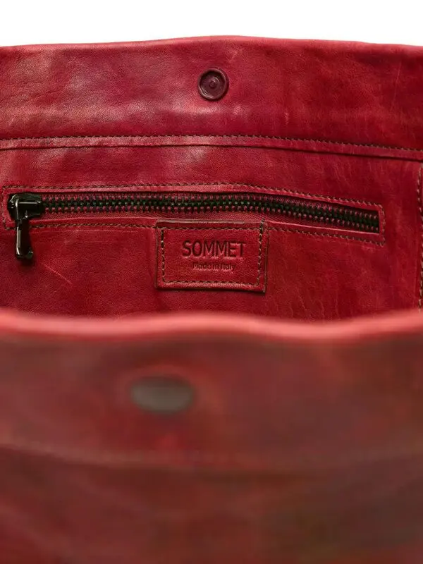 SOMMET Large Lidia Buckle-strap Leather Shoulder Bag