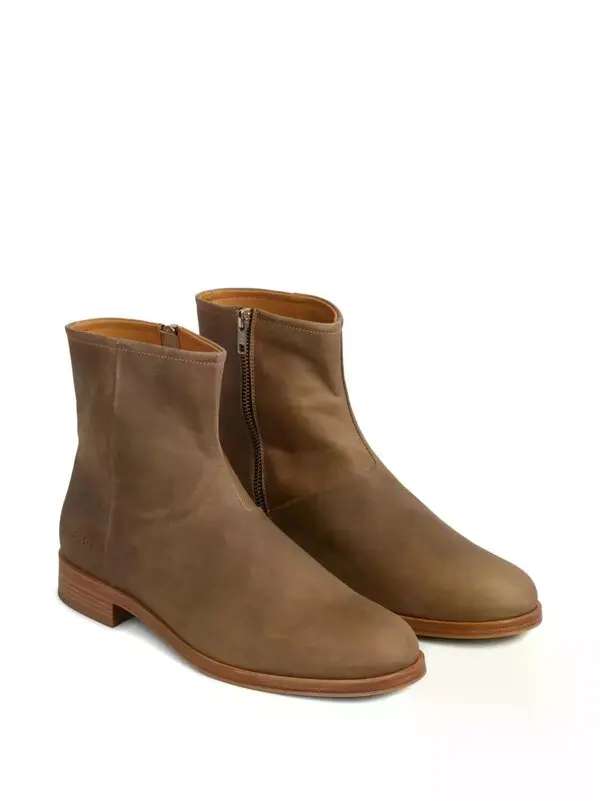 COMMON PROJECTS Waxed Suede Side-zip Boots - Brown