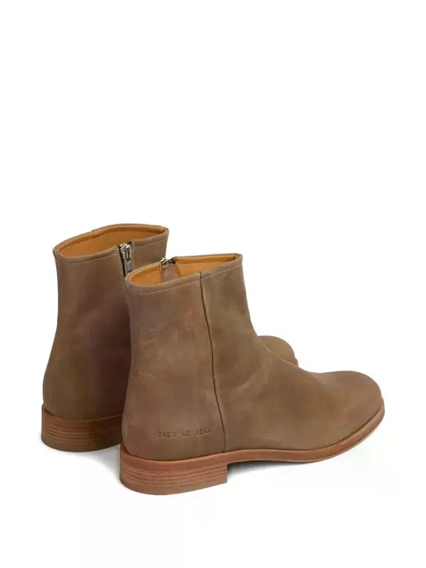 COMMON PROJECTS Waxed Suede Side-zip Boots - Brown
