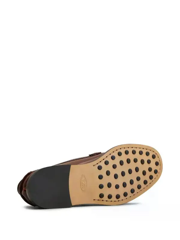 TOD'S Logo-charm Loafers - Brown