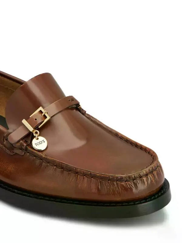 TOD'S Logo-charm Loafers - Brown