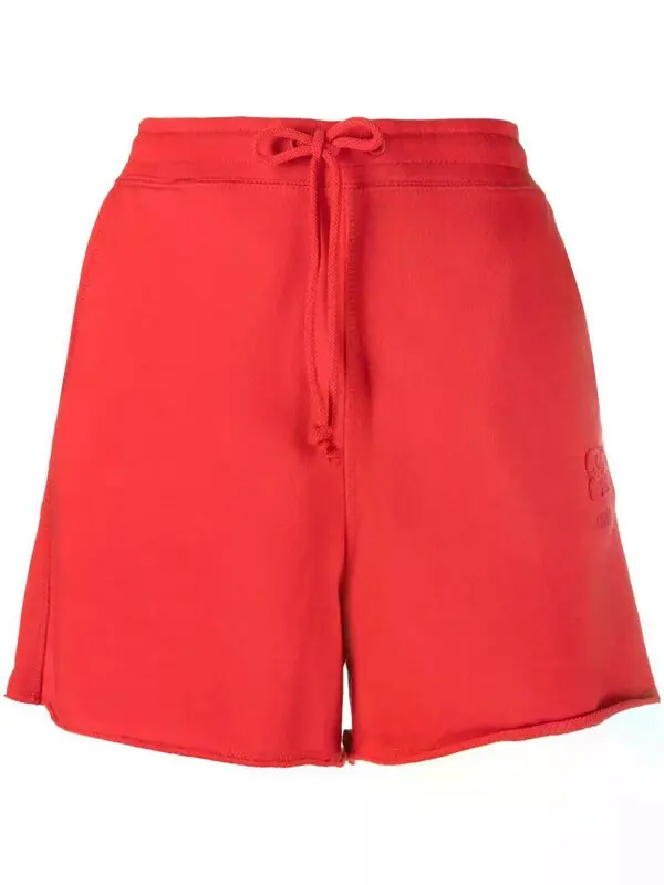 GANNI Logo-embroidered Cotton Track Shorts