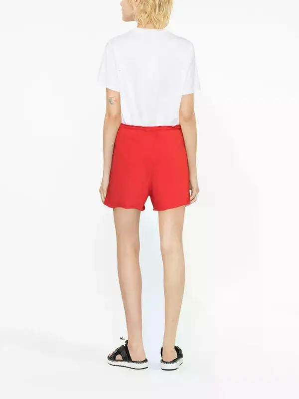 GANNI Logo-embroidered Cotton Track Shorts