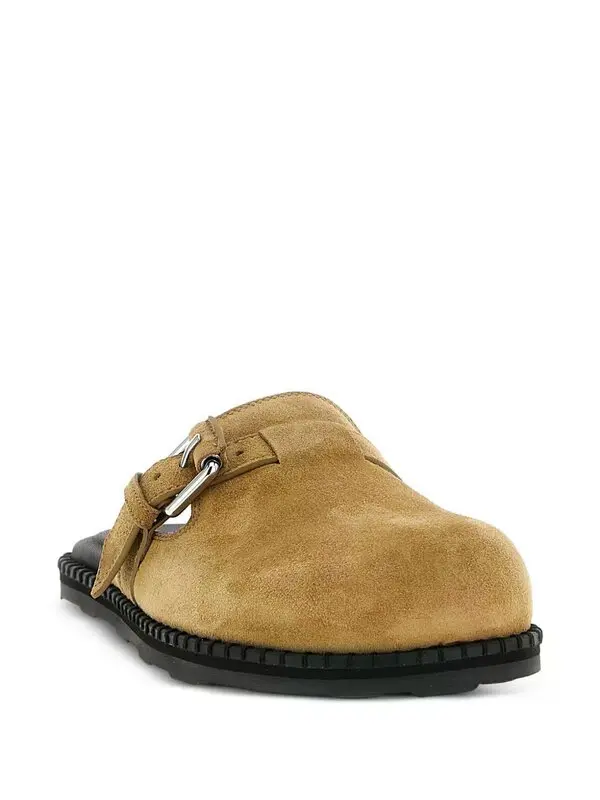 Moschino Buckled-strap Suede Mules
