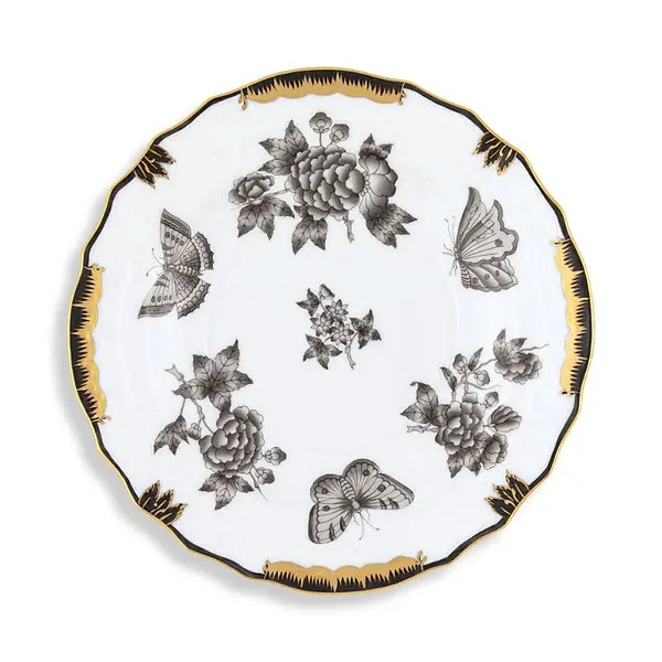 HEREND Porcelain Salad Plate - Black