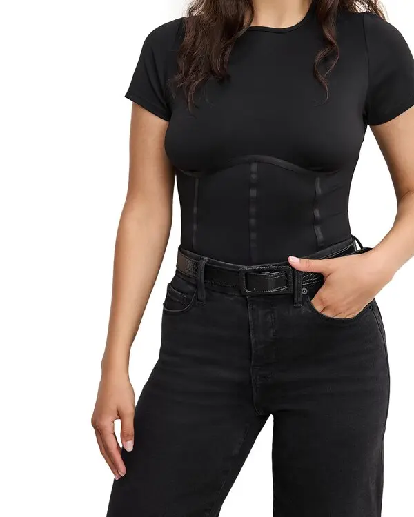 Good American Soft Tech Good Petite Palazzo Jeans