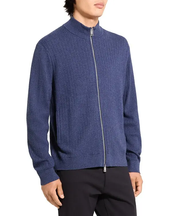 Theory Walton Textured Sweater Jacket - Light Baltic Melange