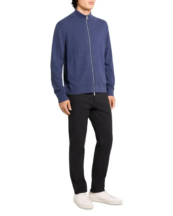 Theory Walton Textured Sweater Jacket - Light Baltic Melange