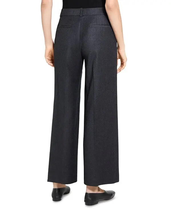 Theory Classic Wide Leg Trousers - New Charcoal Melange