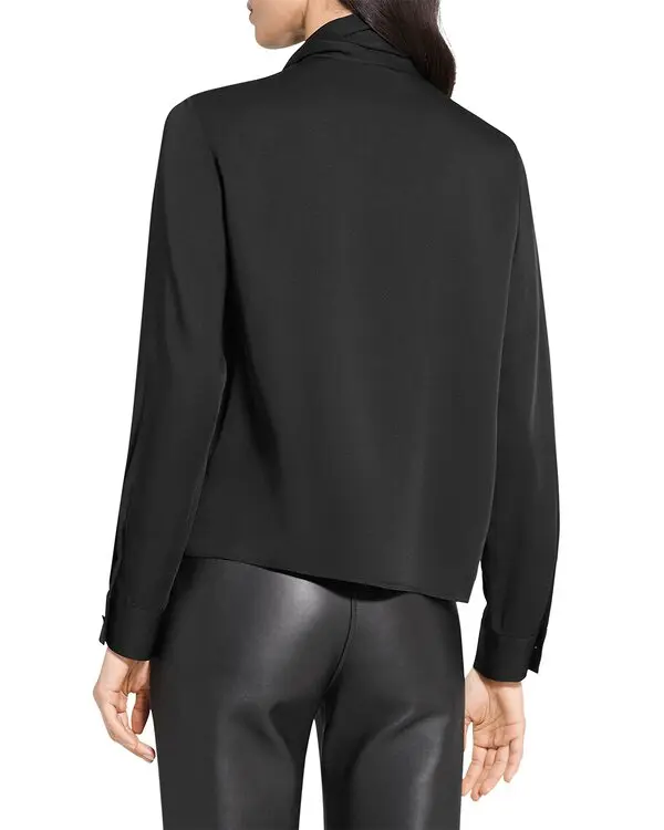 Theory Silk Tie Neck Blouse