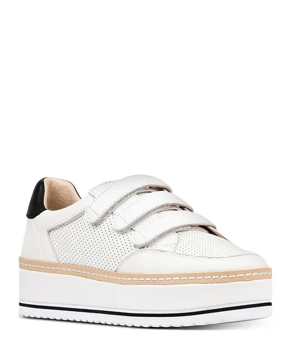 DONALD PLINER Leather Platform Sneakers - Off White