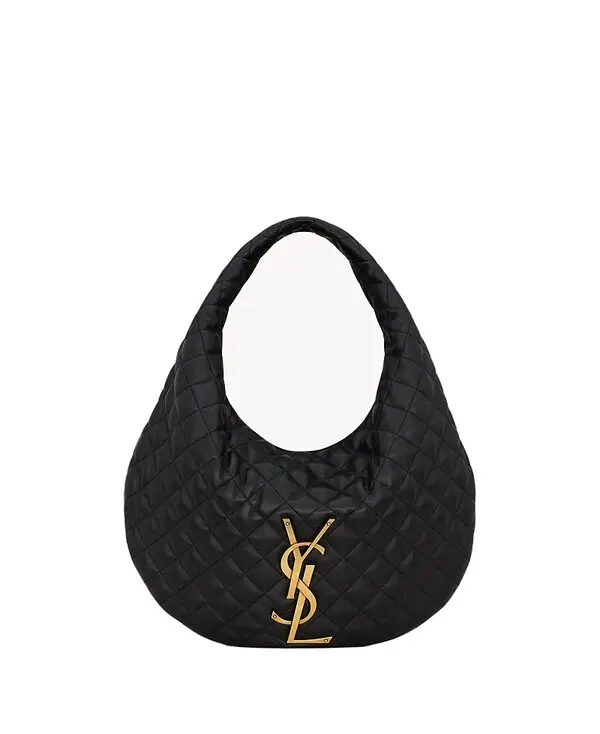 Saint Laurent Icare Hobo In Quilted Nappa - Black
