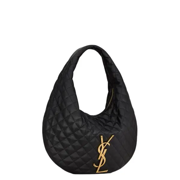 Saint Laurent Icare Hobo In Quilted Nappa - Black