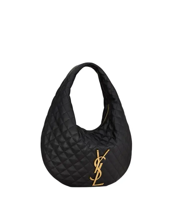 Saint Laurent Icare Hobo In Quilted Nappa - Black