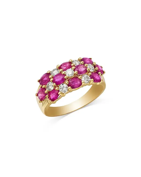 Bloomingdale'S 14k Yellow Gold Ruby And Diamond Ring - Ruby/gold