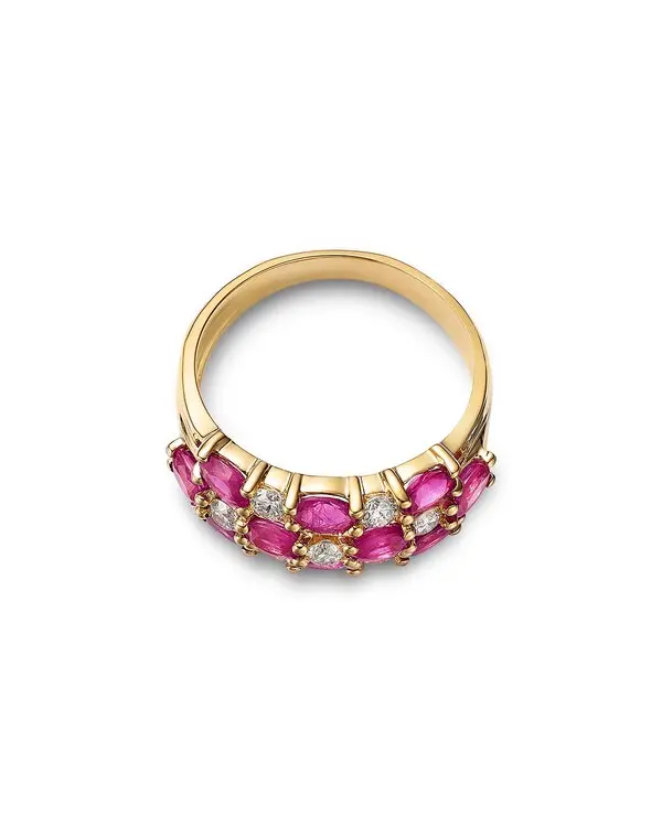 Bloomingdale'S 14k Yellow Gold Ruby And Diamond Ring