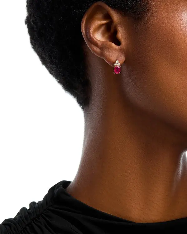 Bloomingdale'S Ruby And Diamond Stud Earrings