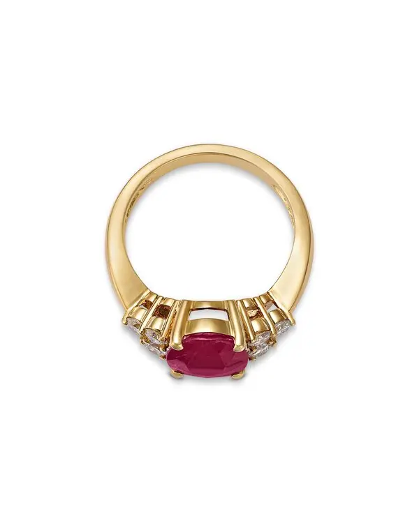 Bloomingdale'S Ruby & Diamond Oval Ring