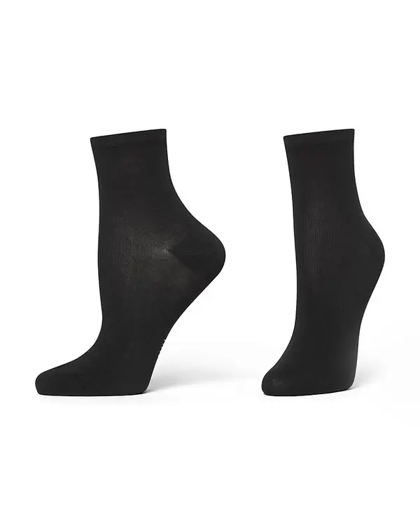 Hue Sleek Lightweight Crew Socks - Black