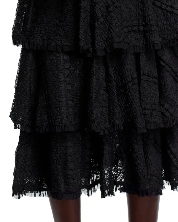 Cinq À Sept Maceio Lace Tiered Dress - Black