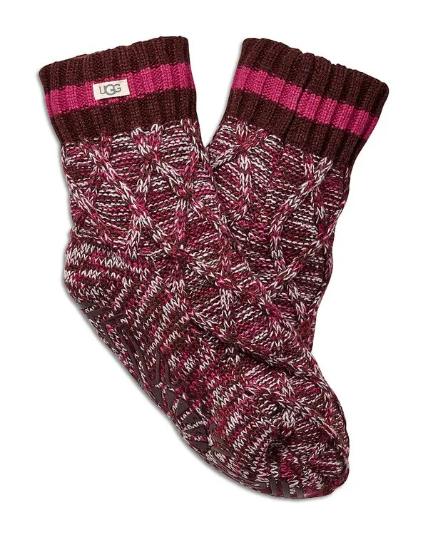 UGG Deedee Fleece Lined Quarter Ii Socks - Wild Grape/chrome Pink Melange