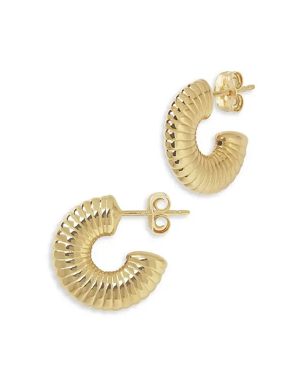 Bloomingdale'S 14k Yellow Ridged Hoop Earrings - Gold