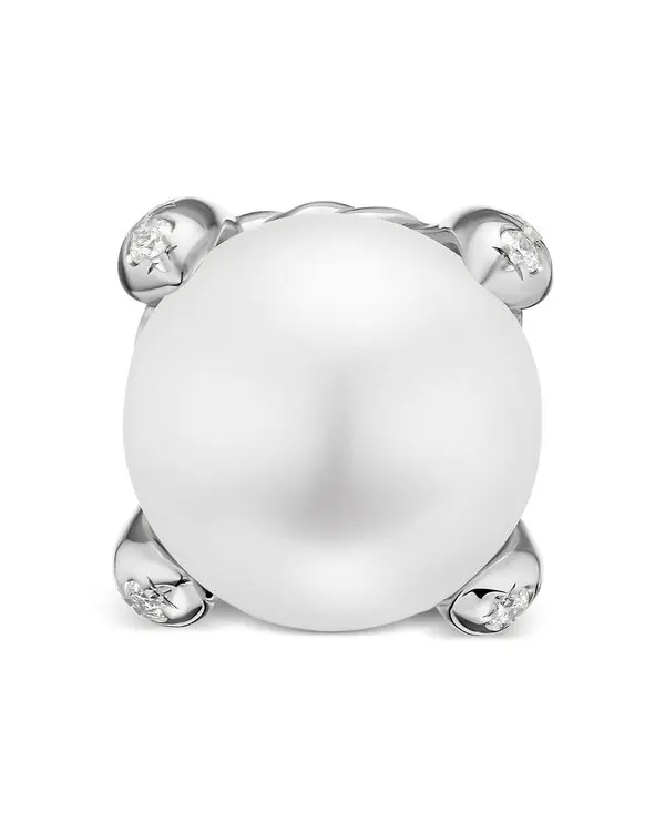 David Yurman Pearl And Diamond Stud Earrings