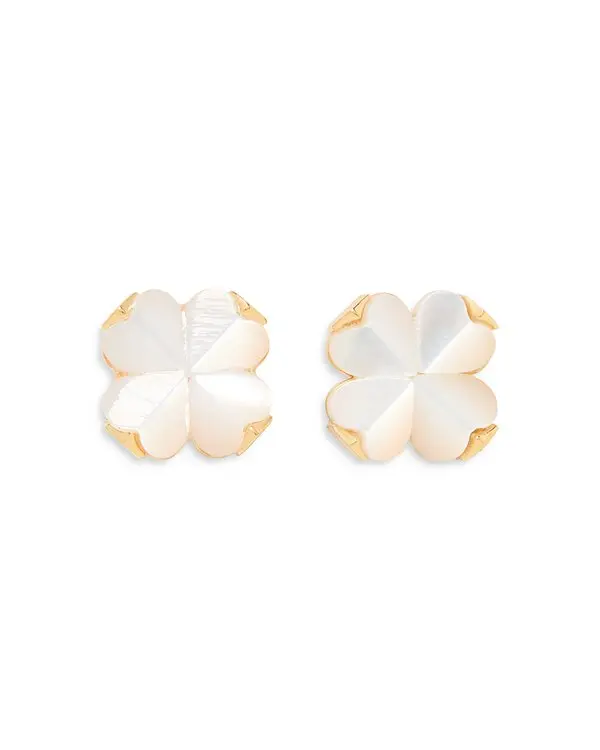 Kate Spade New York Spade Flower Stud Earrings - White/gold