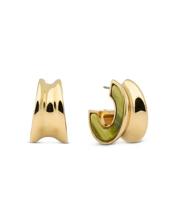 Kate Spade New York Small Hoop Earrings - Green/gold