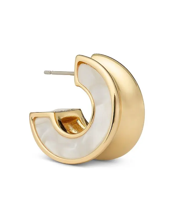 Kate Spade New York Bold Shimmering Small Hoop Earrings - White/gold