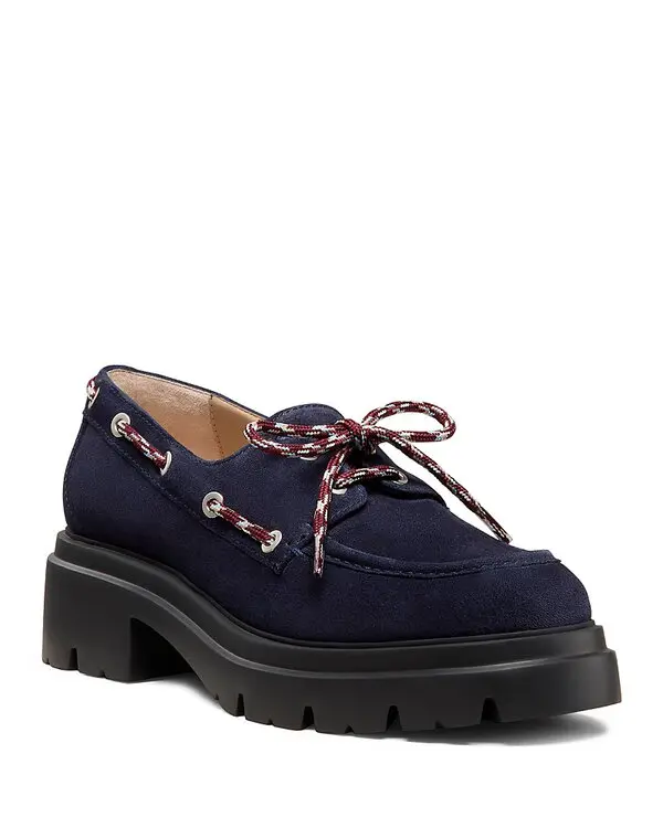 STUART WEITZMAN Hudson Suede Moccasins - Nice Blue