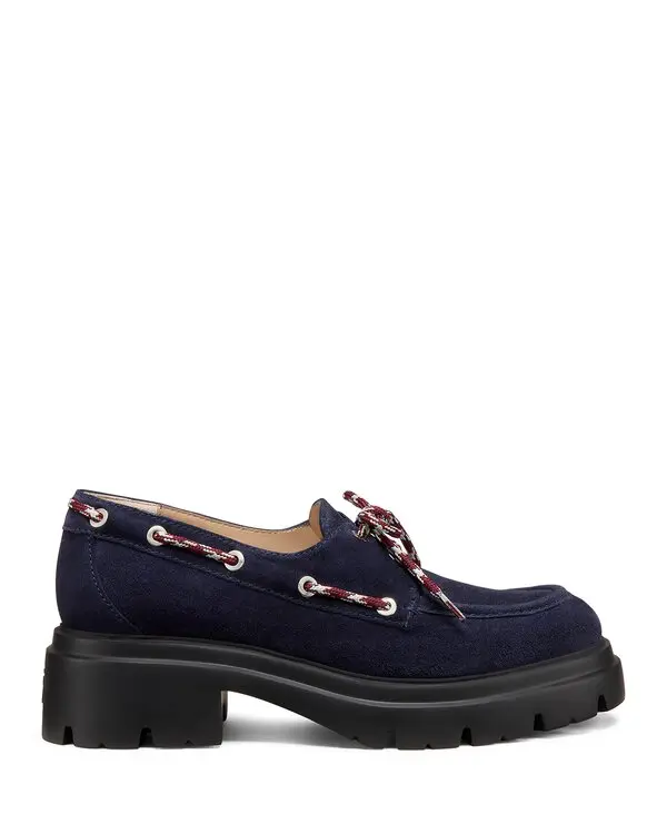 STUART WEITZMAN Hudson Suede Moccasins - Nice Blue