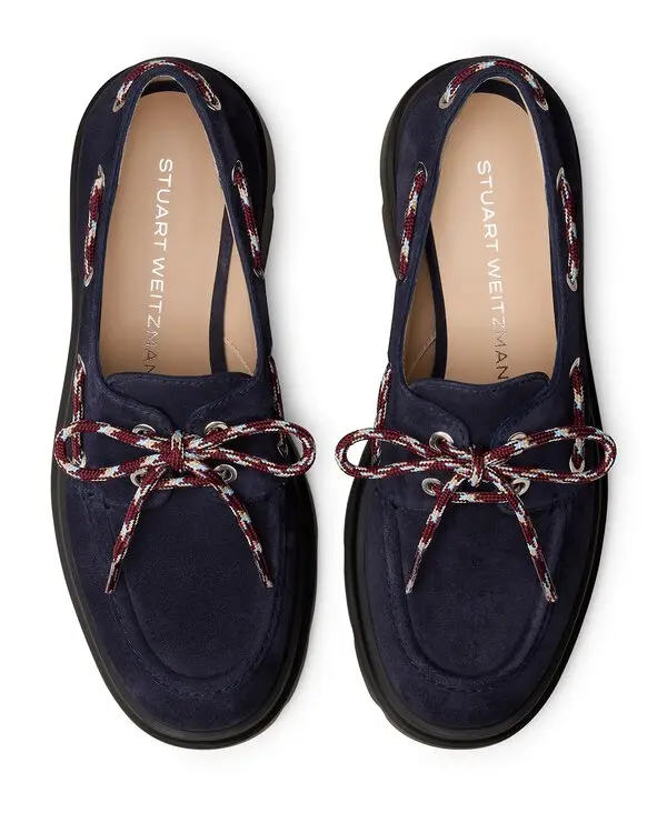 STUART WEITZMAN Hudson Suede Moccasins - Nice Blue