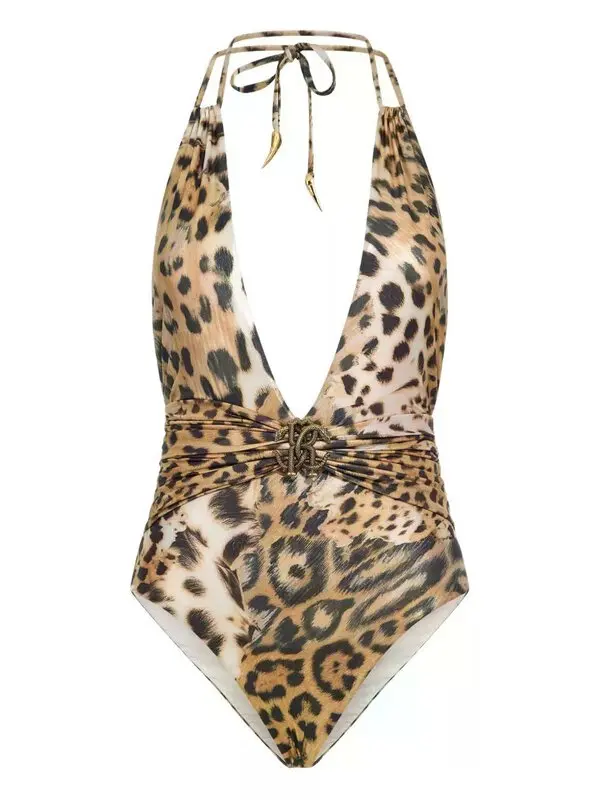 Roberto Cavalli Leopard-print One-piece Swimsuit - Brown