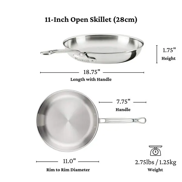 HESTAN Probond Luxe 10 Piece Professional Clad Stainless Steel Cookware Set