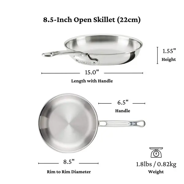HESTAN Probond Luxe 10 Piece Professional Clad Stainless Steel Cookware Set