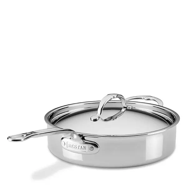 HESTAN Probond Luxe 3.5 Quart Professional Clad Stainless Steel Saute Pan With Lid - Silver