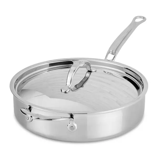 HESTAN Probond Luxe 3.5 Quart Professional Clad Stainless Steel Saute Pan With Lid